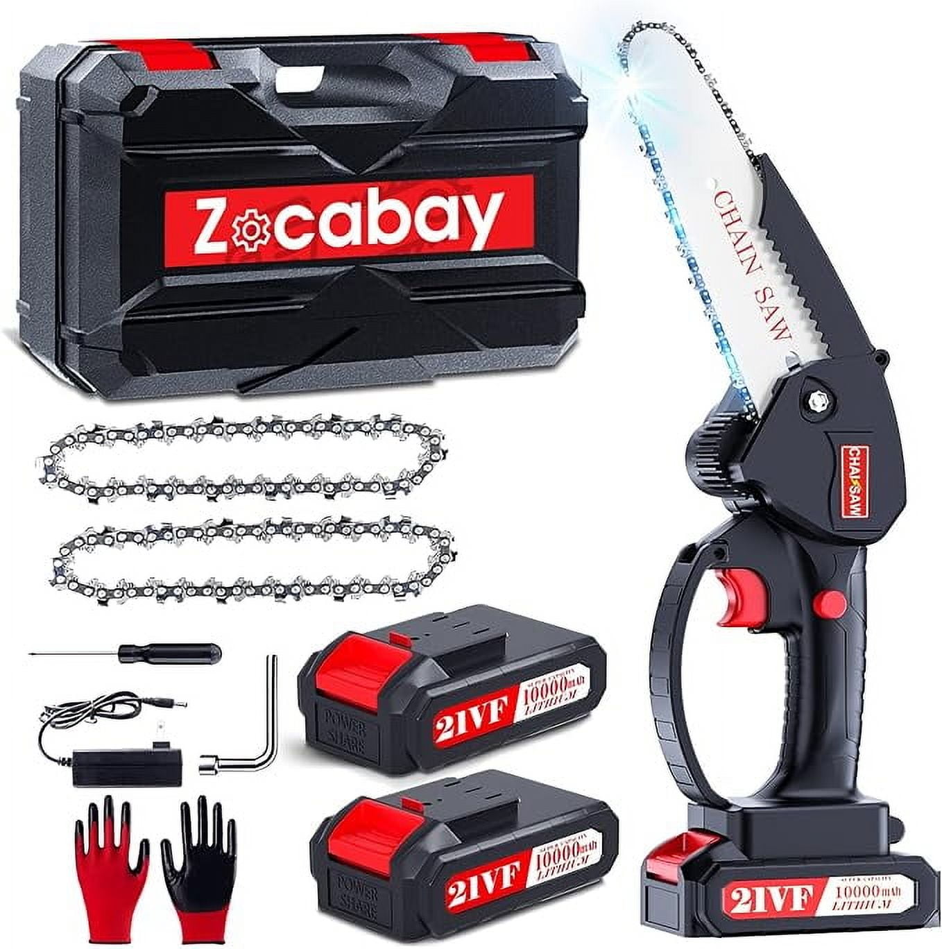 Zocabay 6" Mini Chainsaw - Portable Cordless, Rechargeable Battery ...