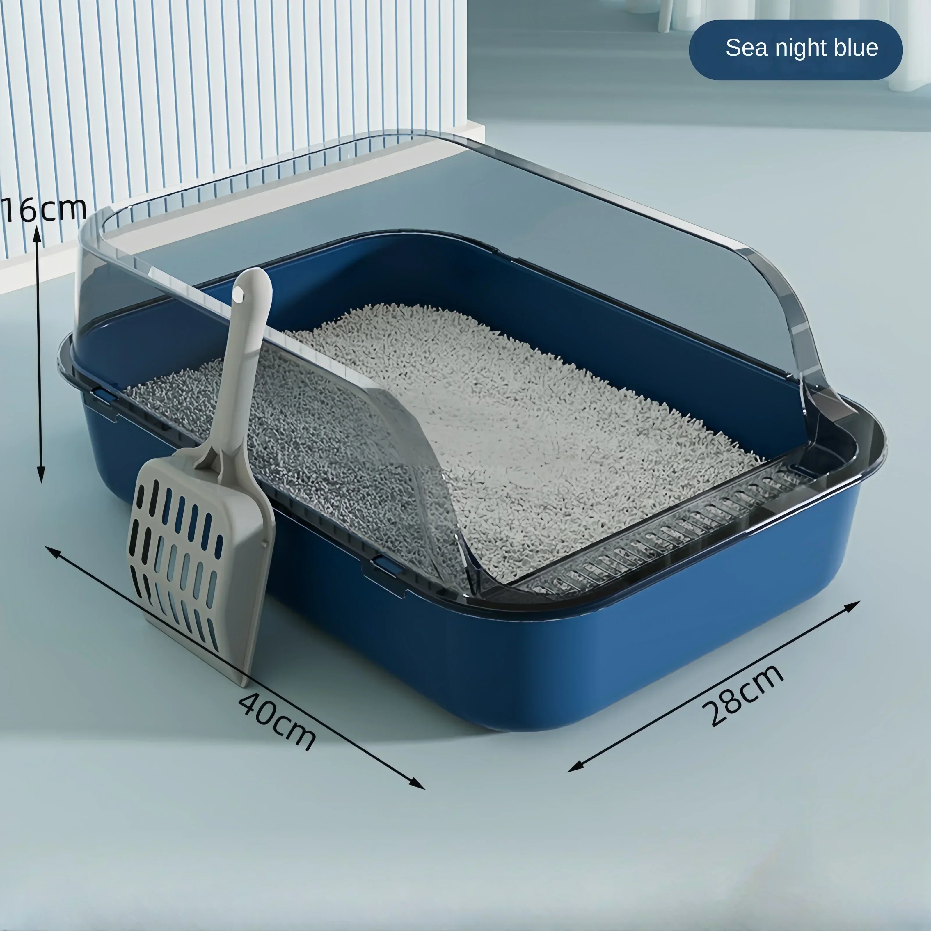 Open Cat Litter Box Thickening Kitty Sandbox Semi-enclosed High Side ...