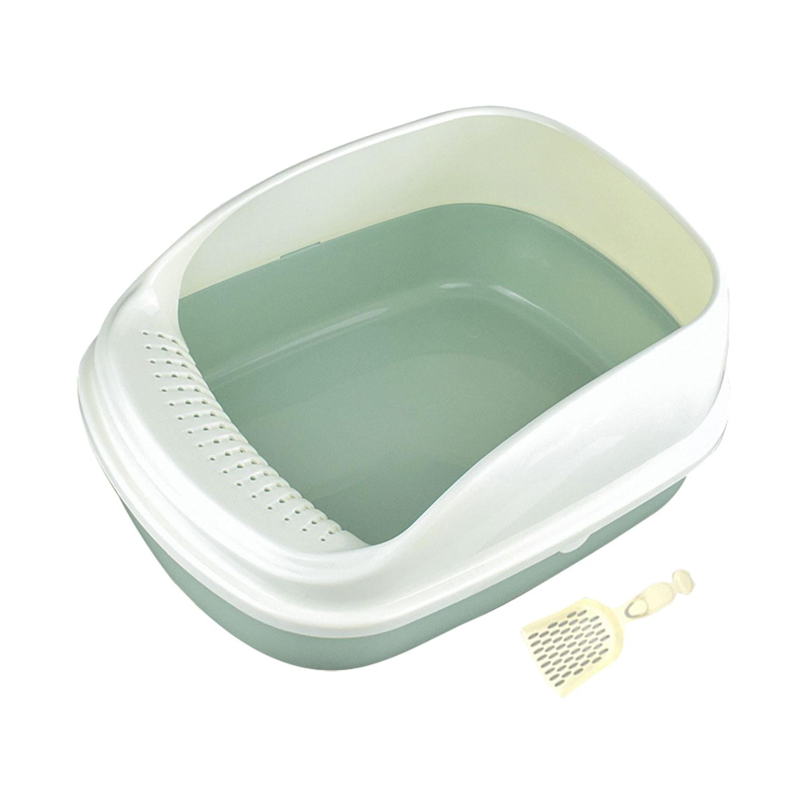 Open Cats Litter Tray Cats Toilet High Sided Anti Splashing Cats Litter ...