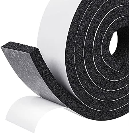 Open Cell Foam Tape- 1 Roll, 2" W X 1/2" T X 6.5' L Weather Stripping ...