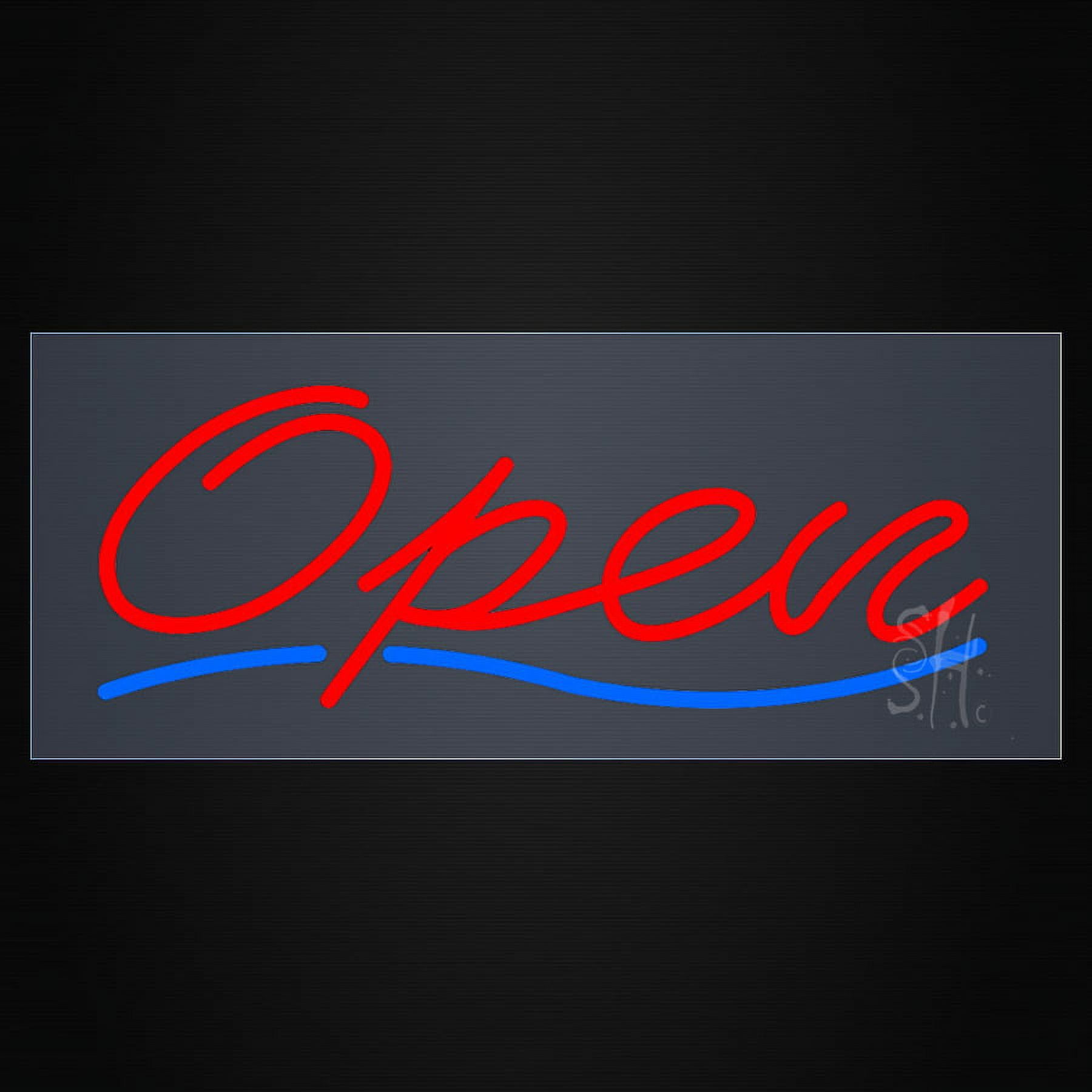 Open Clear Backing LED Neon Sign 10 x 24 - inches, Clear Edge Cut ...