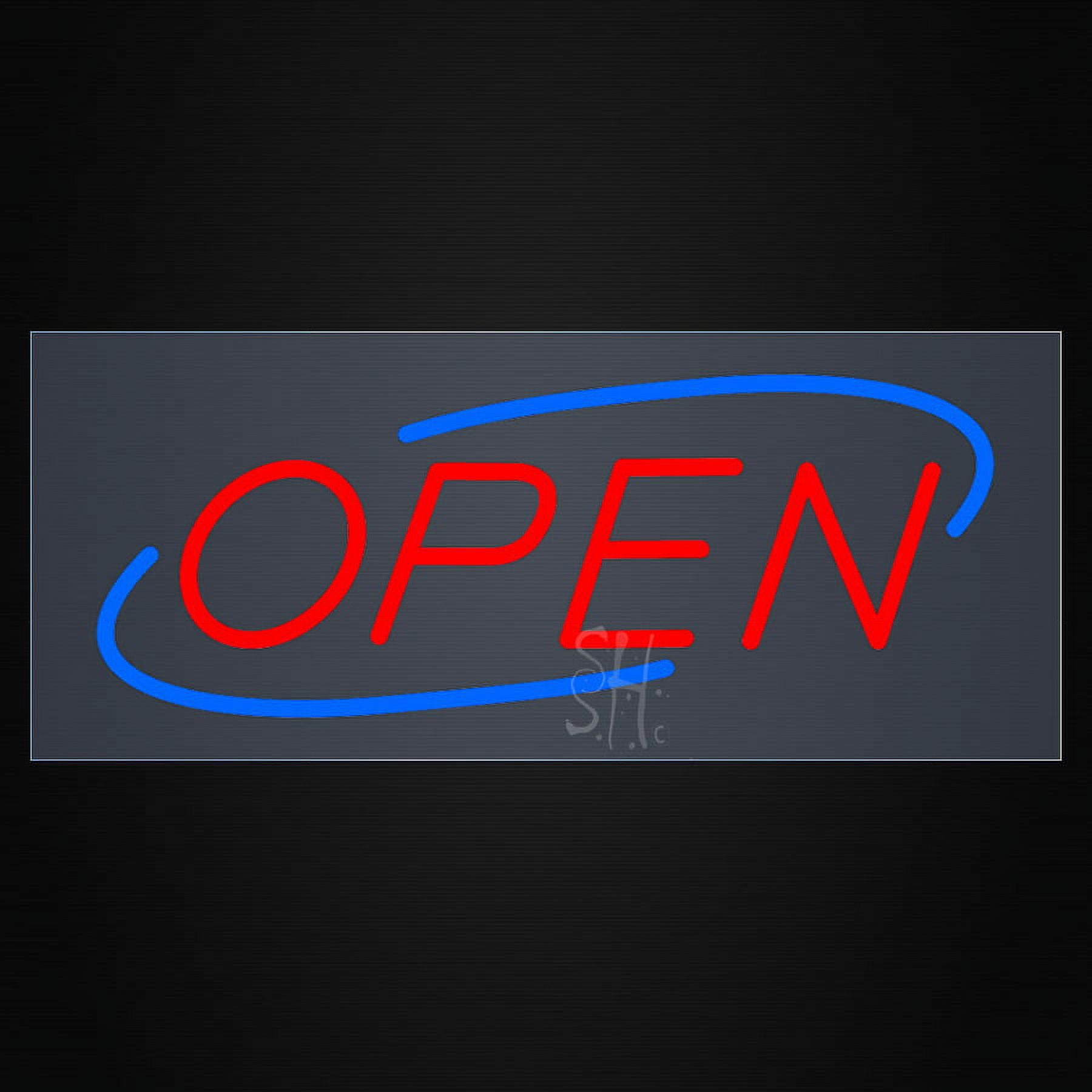 Open Clear Backing LED Neon Sign 10 x 24 - inches, Clear Edge Cut ...