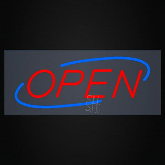 Open Clear Backing LED Neon Sign 10 x 24 - inches, Clear Edge Cut ...