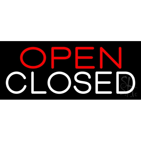Open Closed LED Neon Sign 6 x 15 - inches, Clear Edge Cut Acrylic ...