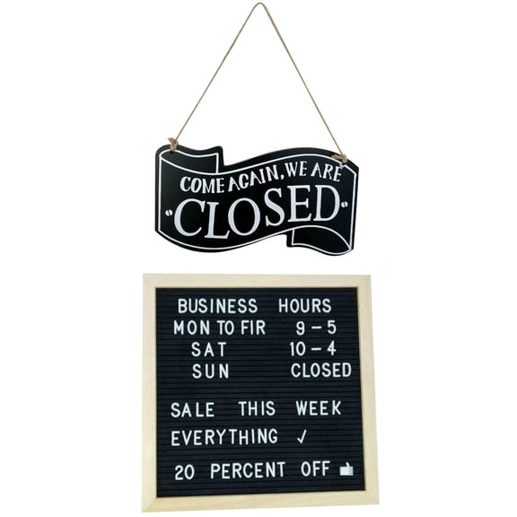 Shop Open and Closed Signs for Business in Bright and Wooden Styles