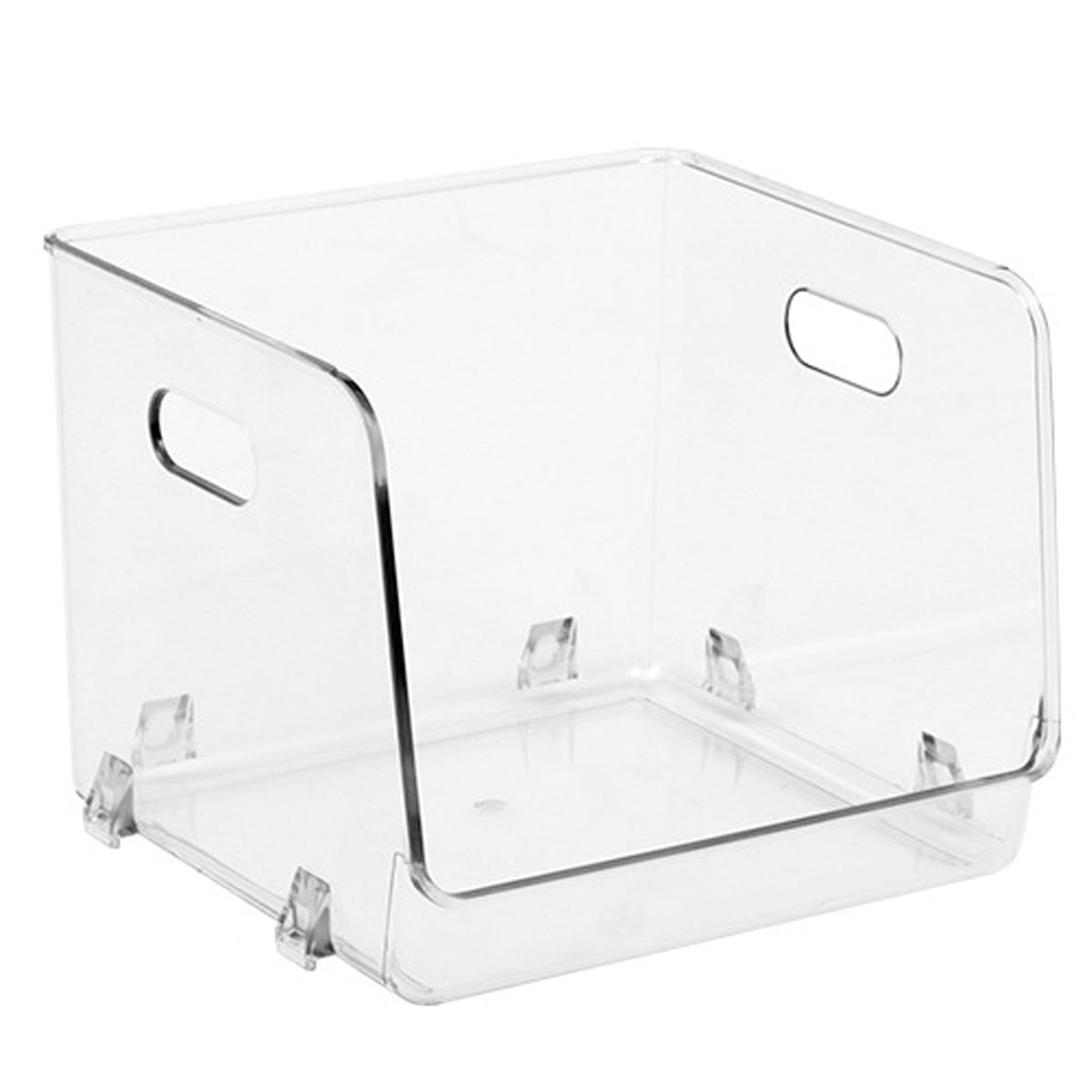 Open Compartment Clear Plastic Organizer, Stackable Plastic Vanity ...