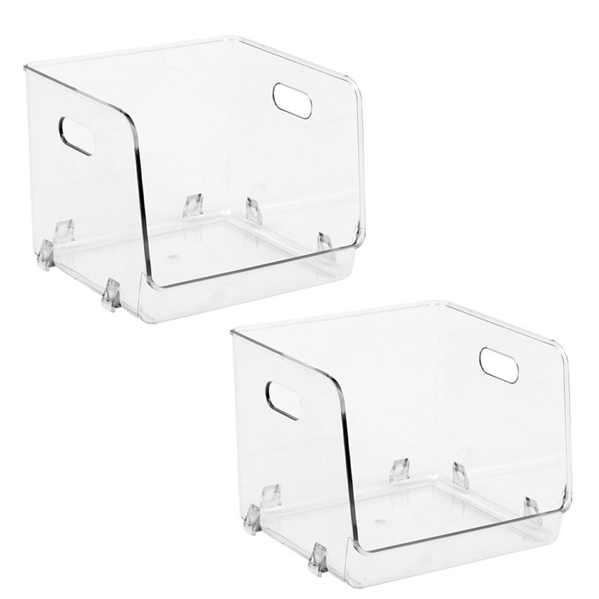 Open Compartment Clear Plastic Organizer, Stackable Plastic Vanity ...