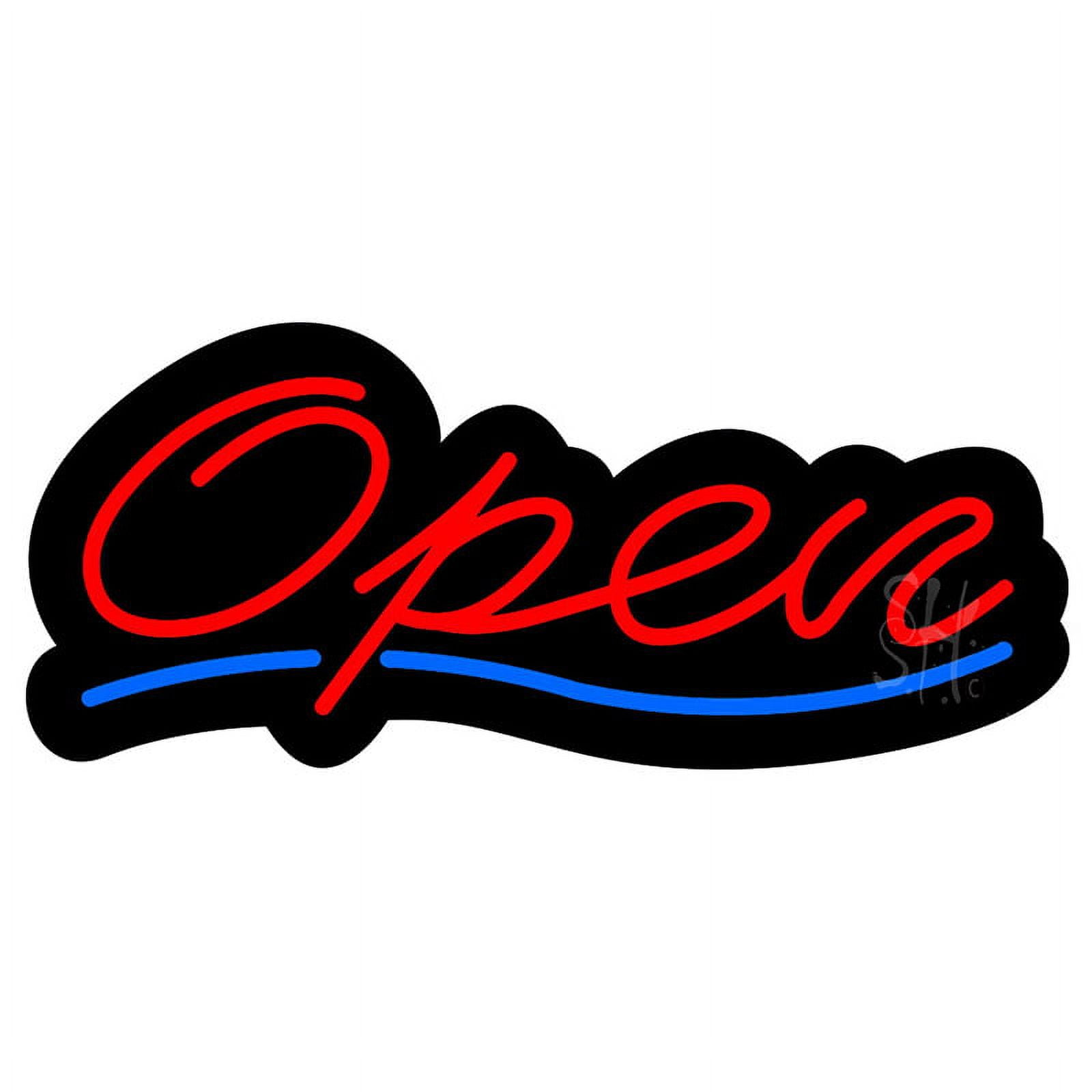 Open Contoured Black Backing LED Neon Sign 10 x 24 - inches, Clear Edge ...