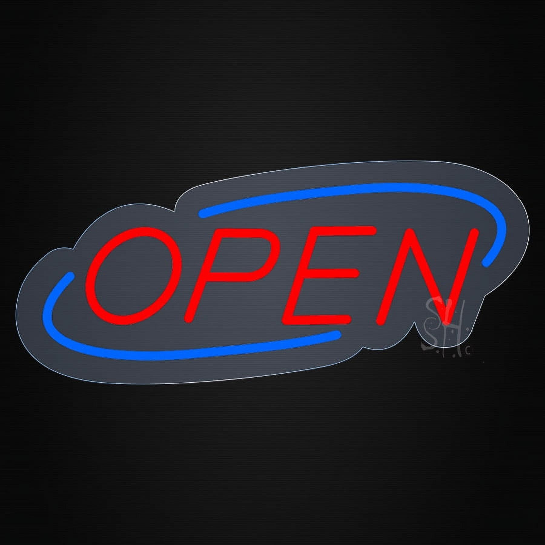 Open Contoured Clear Backing LED Neon Sign 6 x 15 - inches, Clear Edge ...