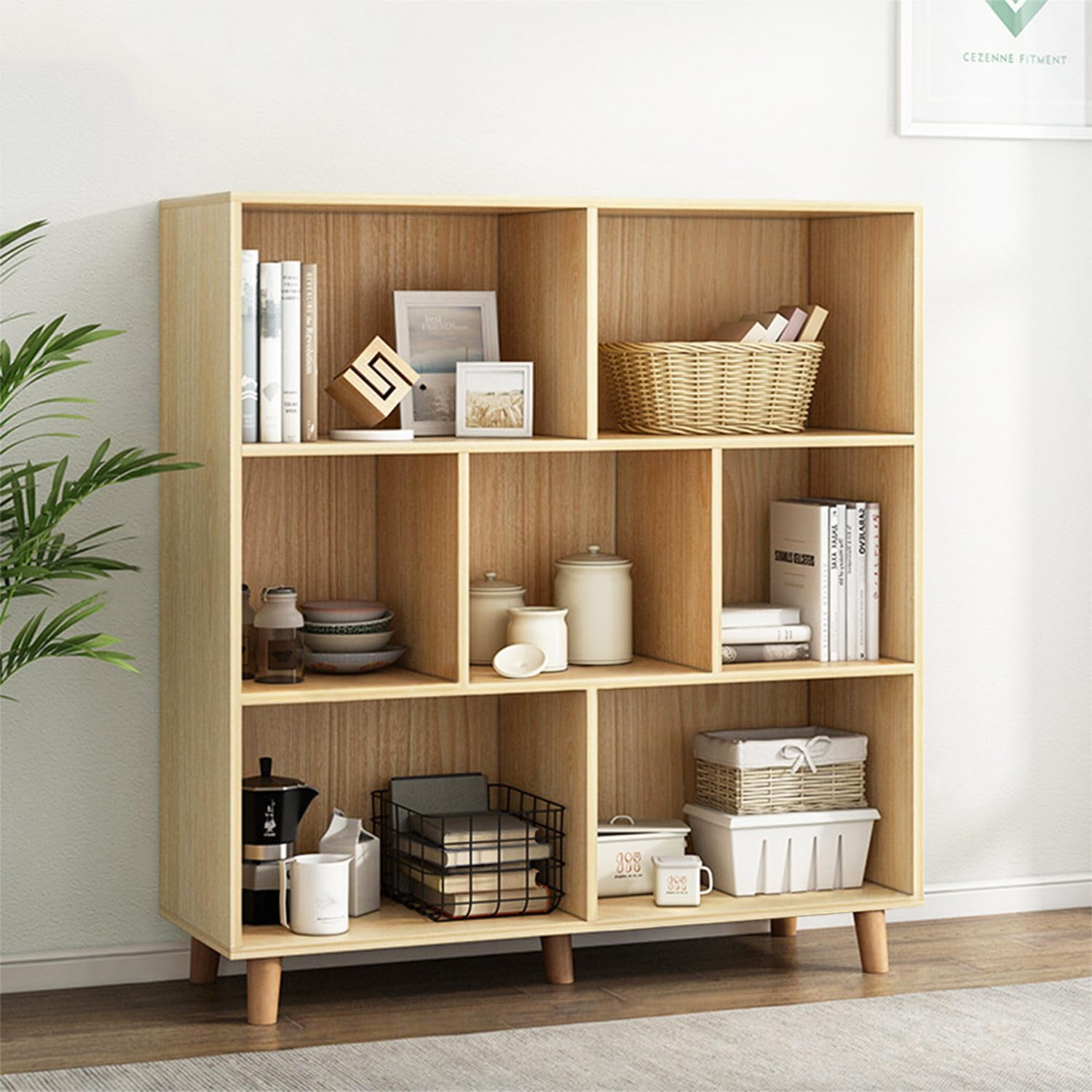 Open Cube Low Bookcase - 3-Tier Freestanding Storage Display Cabinet ...