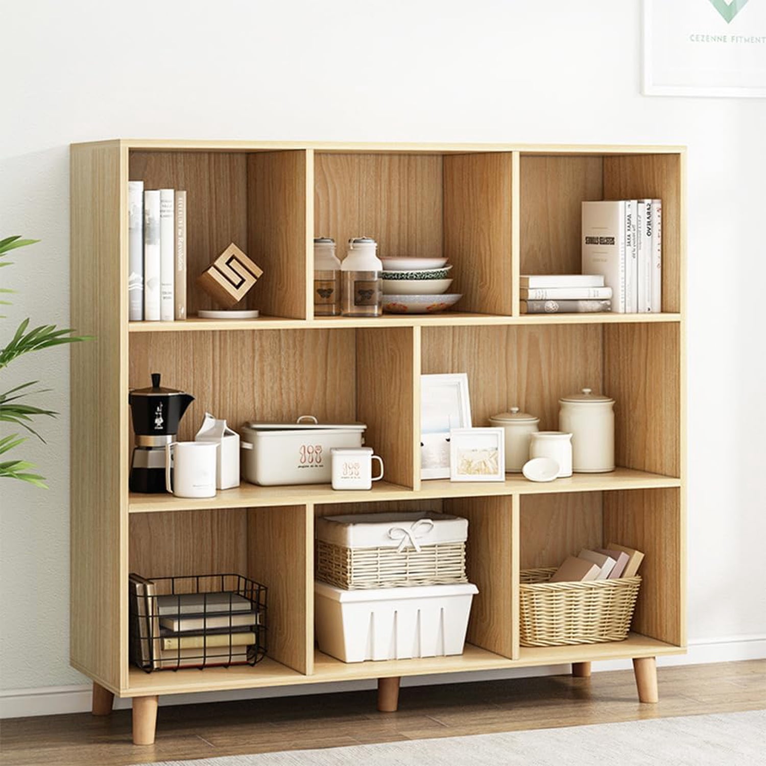 Open Cube Low Bookcase - 3-Tier Freestanding Storage Display Cabinet ...