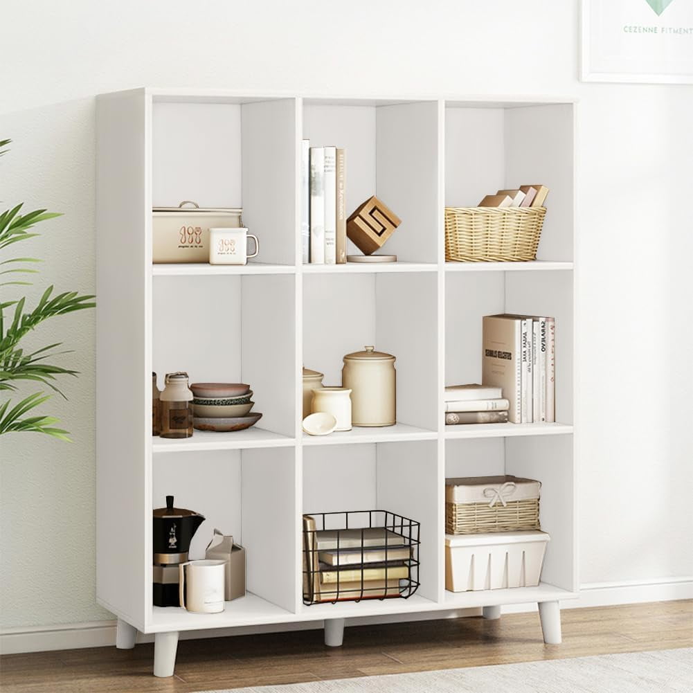 Open Cube Low Bookcase - 3-Tier Freestanding Storage Display Cabinet ...
