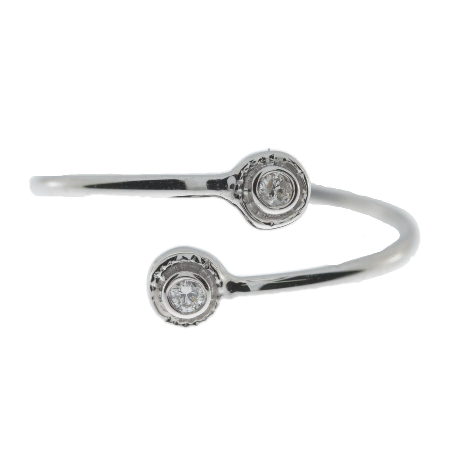 Open Cuff Diamond Ring, Adjustable Diamond Engagement Ring, Bezel Set ...