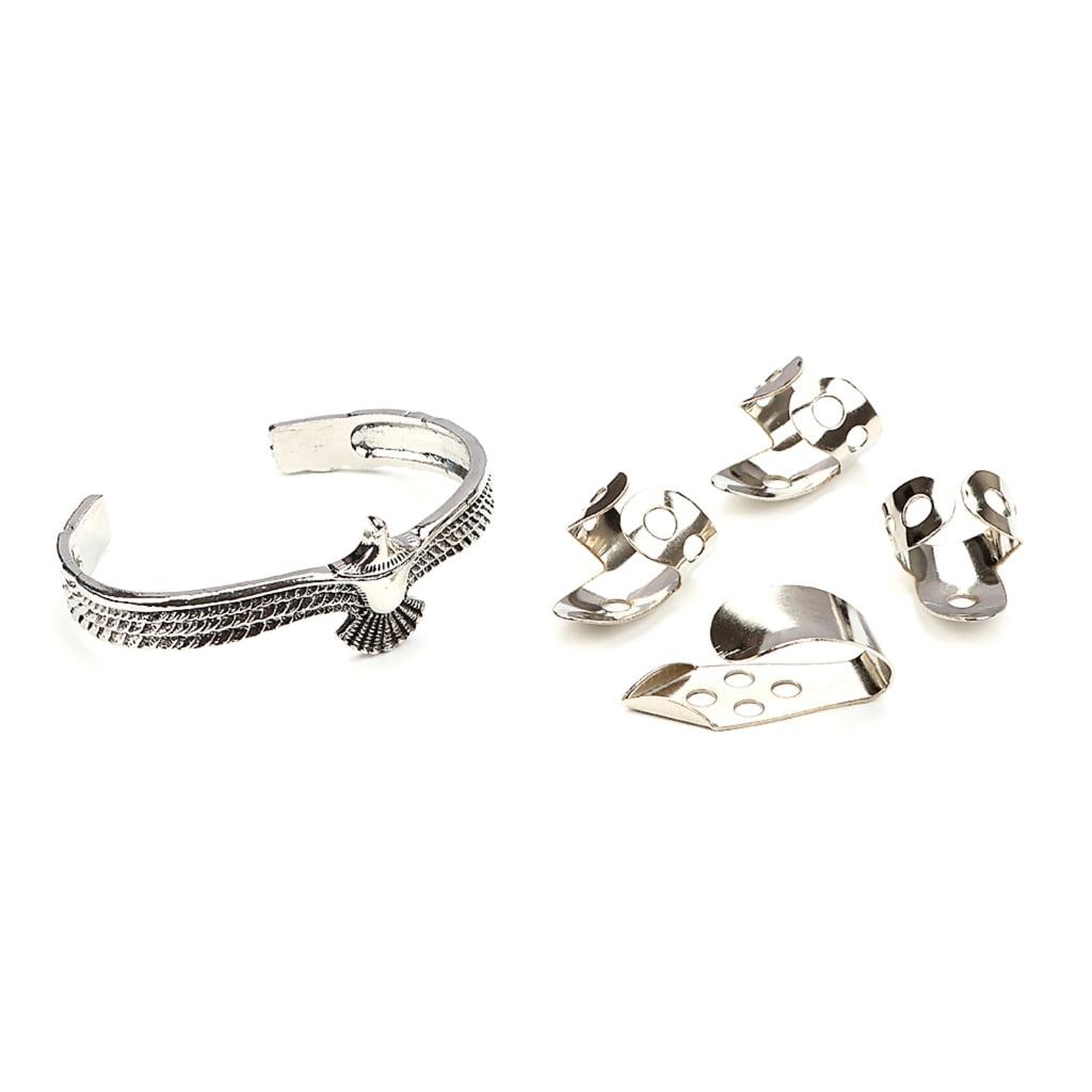 Open Design Finger Pick with Cuff Bracelet Guitar Thumb Pick Adjustable ...
