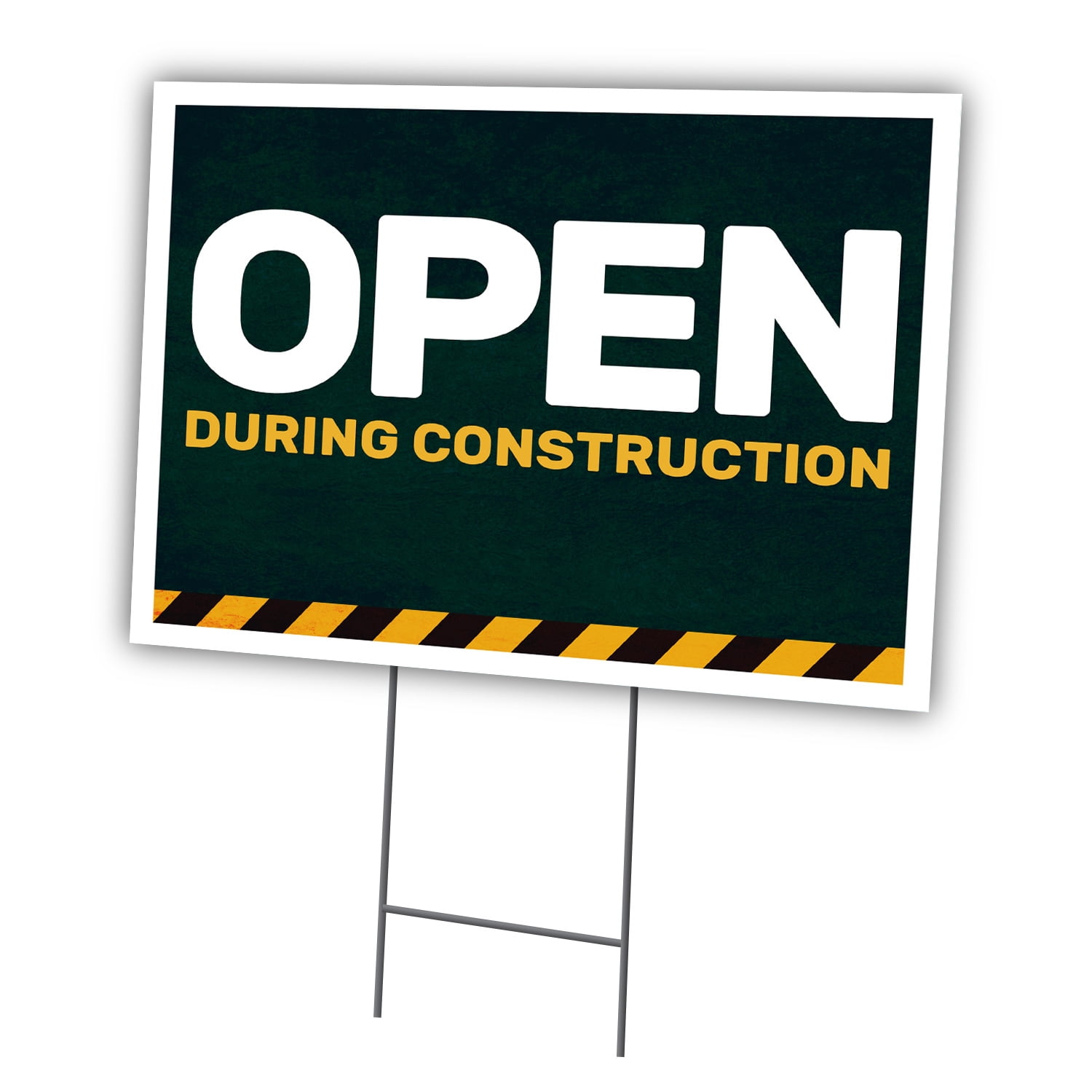 Open During Construction 12" X 16" Yard Sign & Stake | Advertise Your ...