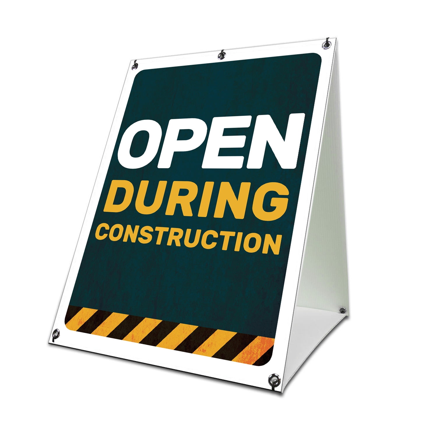 Open During Construction 18" x 24" A-frame Sidewalk Sign| Advertise ...