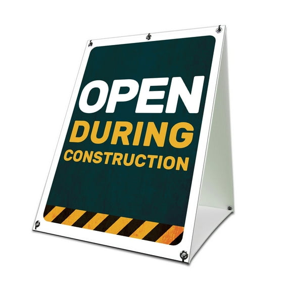 Open During Construction Sign