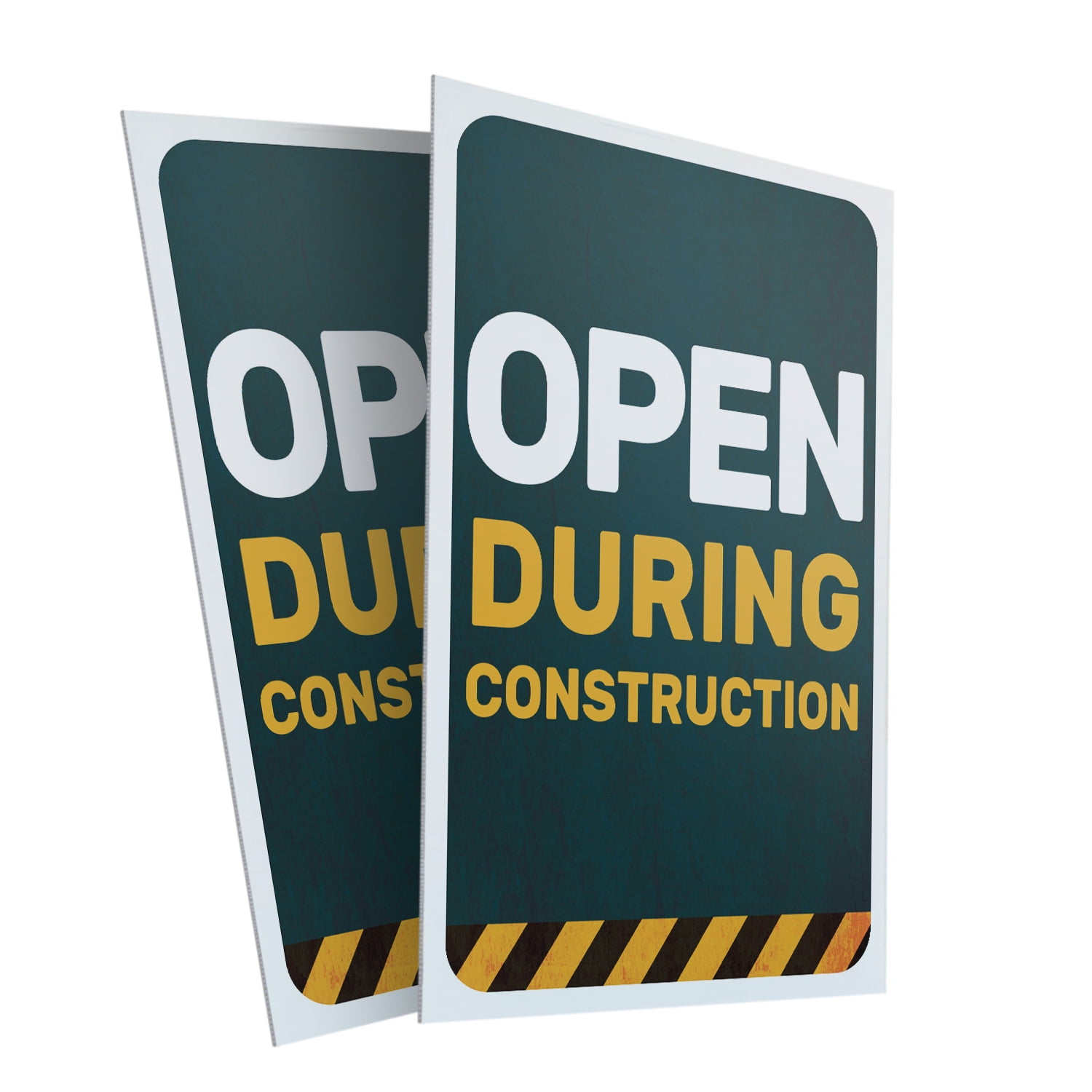 Open During Construction (2-PACK) 24" x 36" Plastic Signs | Sign Insert ...