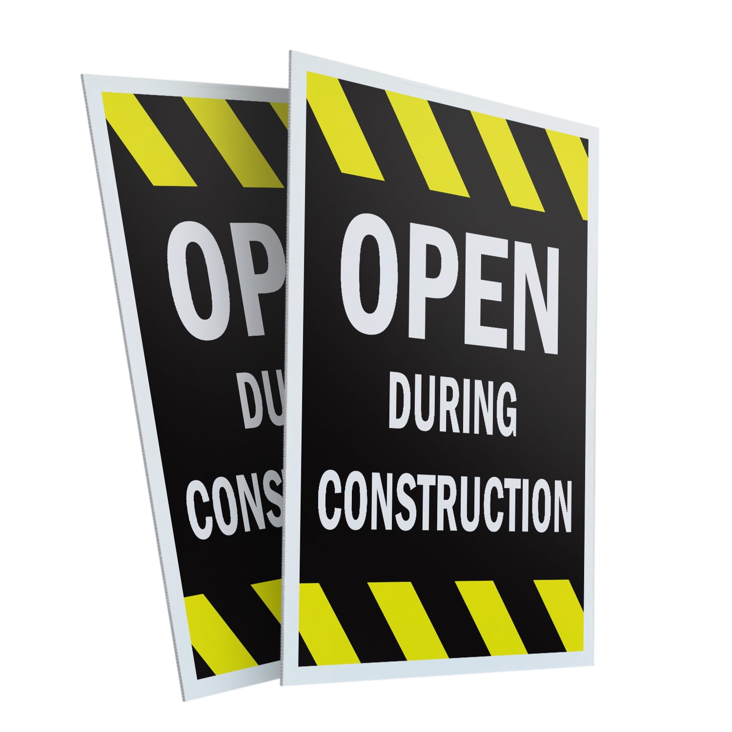 Open During Construction (2-PACK) 24" x 36" Plastic Signs | Sign Insert ...