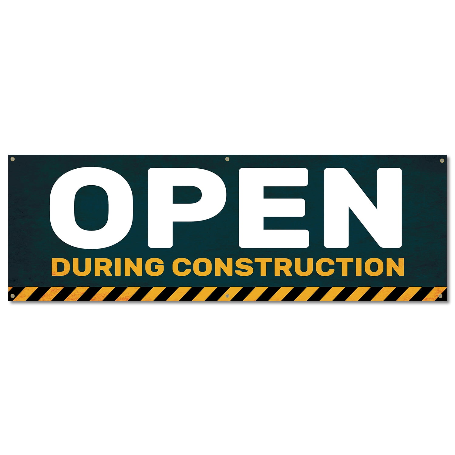 Open During Construction | 24" X 72" Banner | Outdoor Vinyl Sign With ...