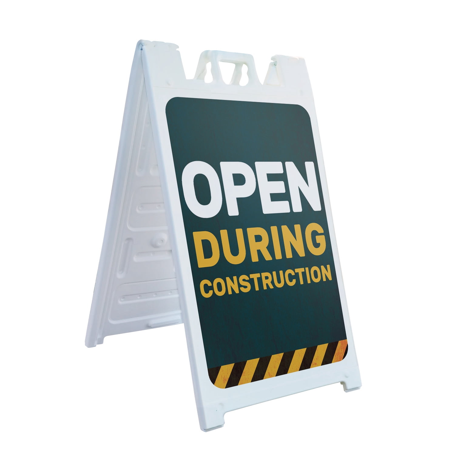Open During Construction 24" x 36" Double Sided A-Frame Sidewalk Sign ...