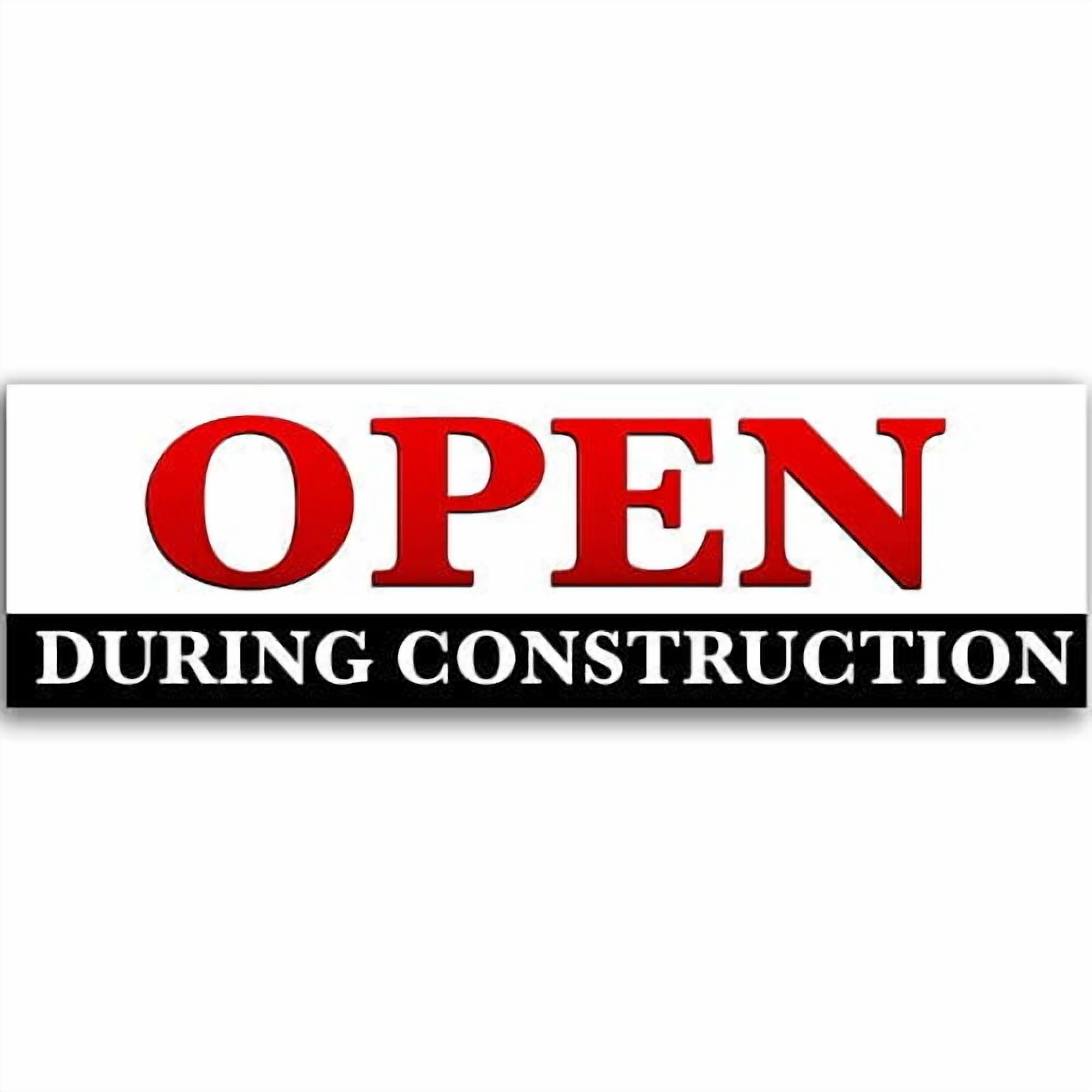 Open During Construction Vinyl Banner (Size Options) Large - 36x120 ...