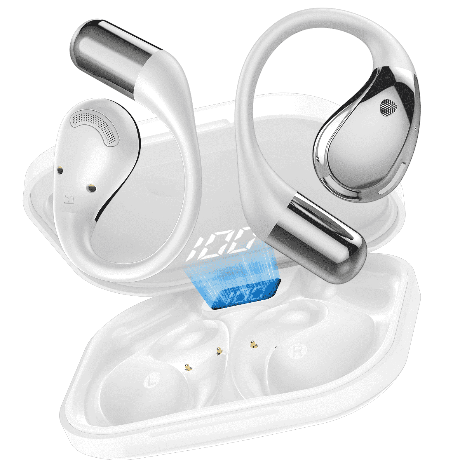 Open Ear Earbuds, Non-In-Ear Comfortable Earhook Wireless Earbuds with ...