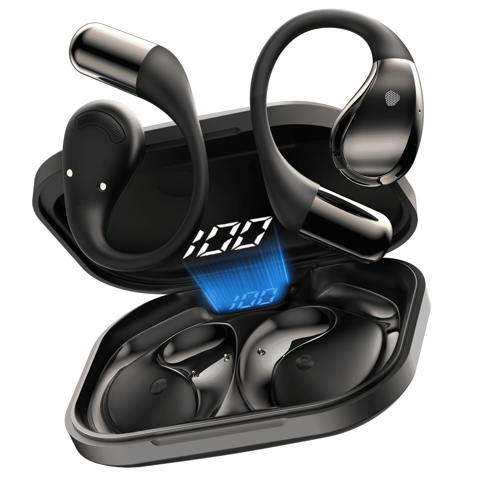 Open Ear Earbuds, Non-In-Ear Comfortable Earhook Wireless Earbuds with ...