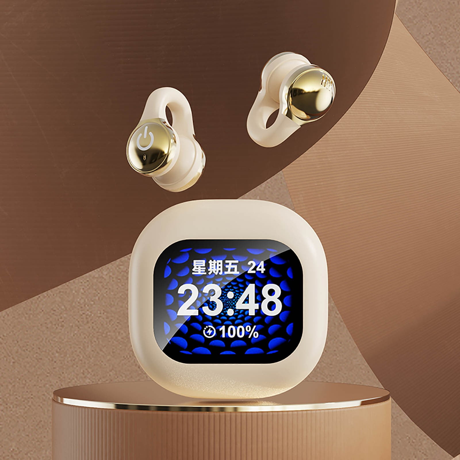 Open Ear Bluetooth Earbuds with LED Display, IPX5 Waterproof, 8-Hour ...