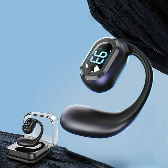 Open Ear Clip Earbuds,Clip On Earphones Wireless Bluetooth 5.4, Bone ...