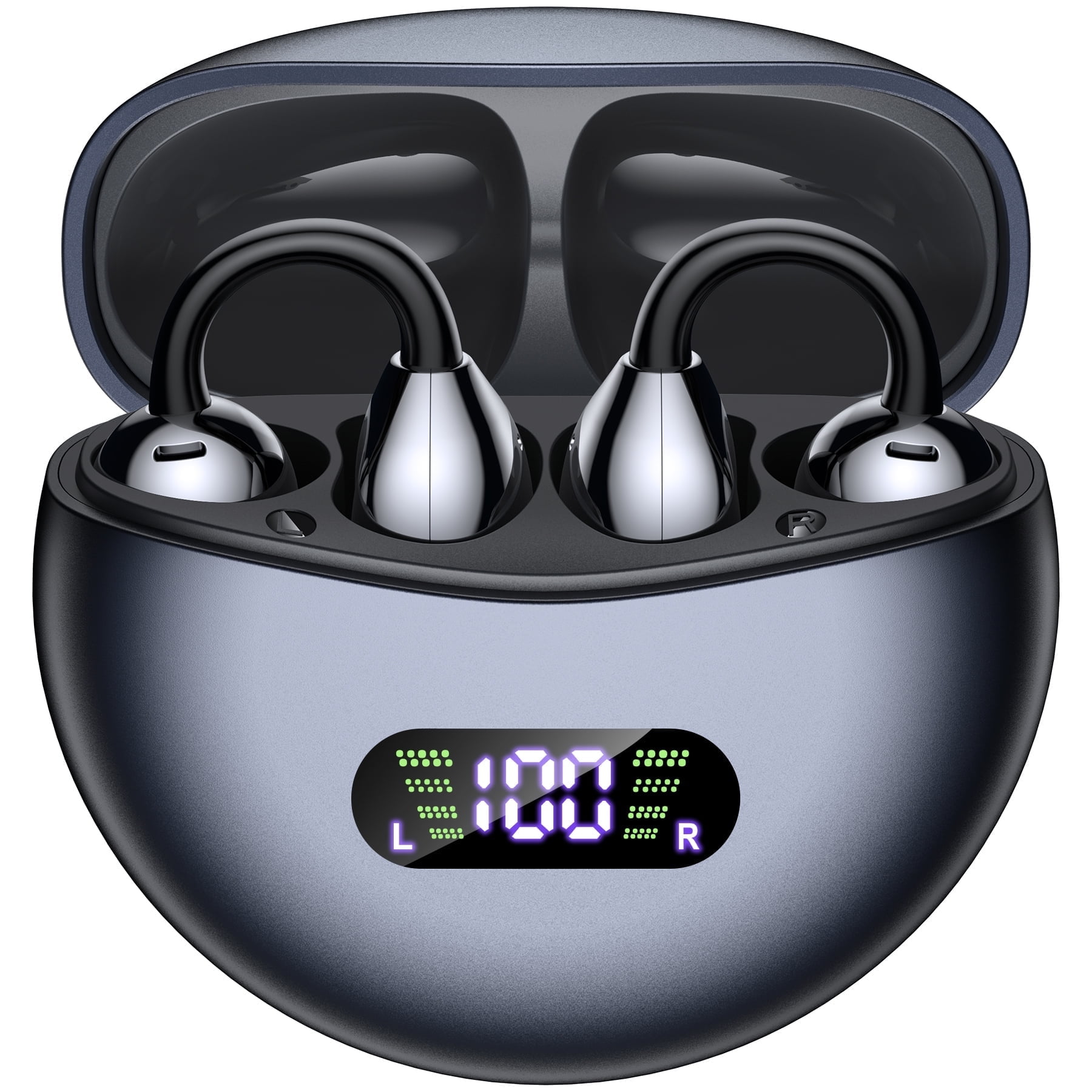 VEATOOL Clip on Earbuds,Open Ear Headphones Wireless Bluetooth 5.4 ...