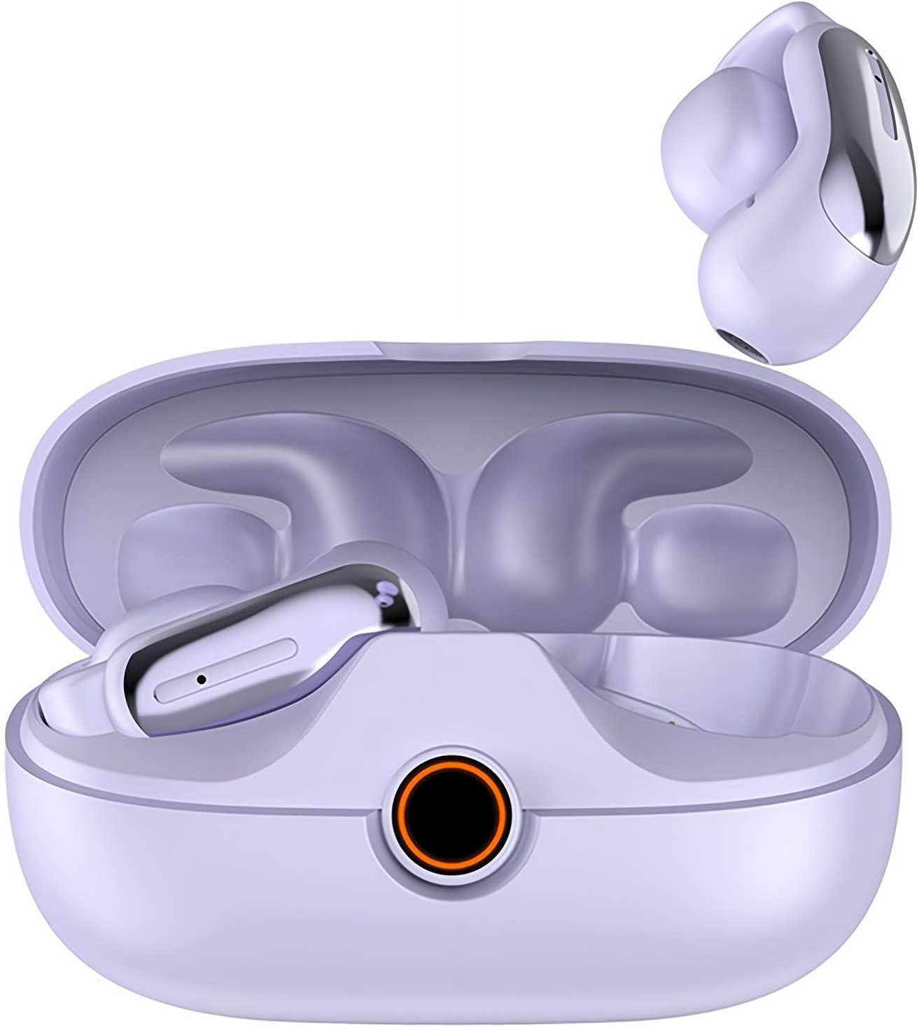 Open Ear Clip Earbuds Wireless Bluetooth 5.4, 50H Battery with Charging ...