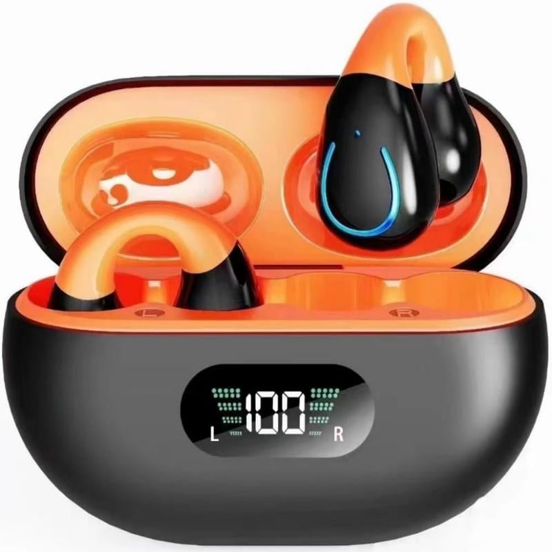 Open Ear Clip Wireless Earbuds Bluetooth 5.3, Sports Earphones Built-in ...