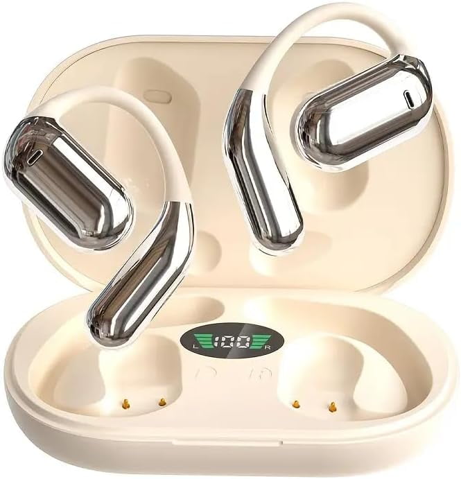 Open Ear Clip Wireless Earbuds Bone Conduction Headphones, Bluetooth 5. ...