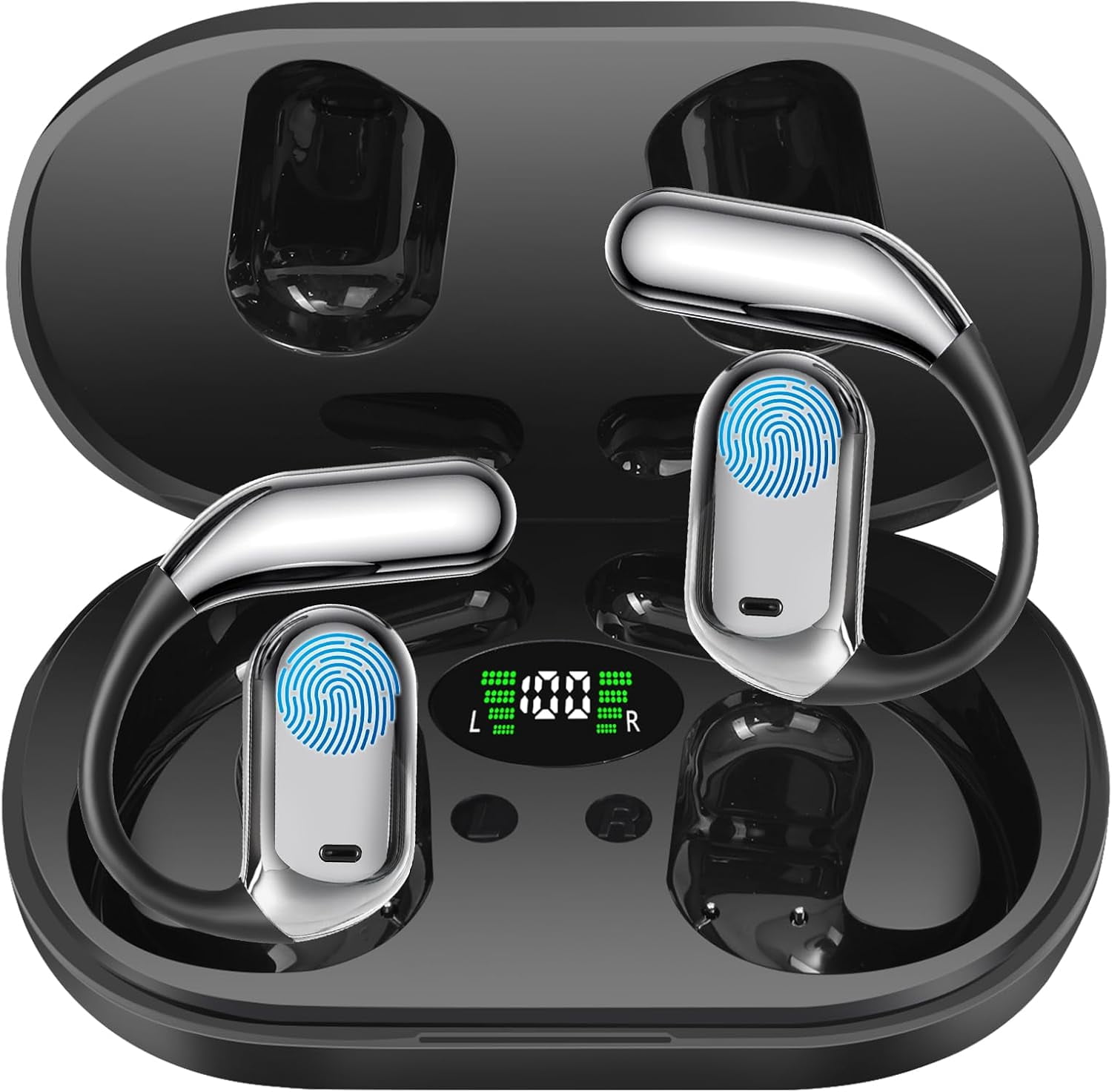 Open Ear Clip Wireless Earbuds Bone Conduction Headphones, Bluetooth 5. ...