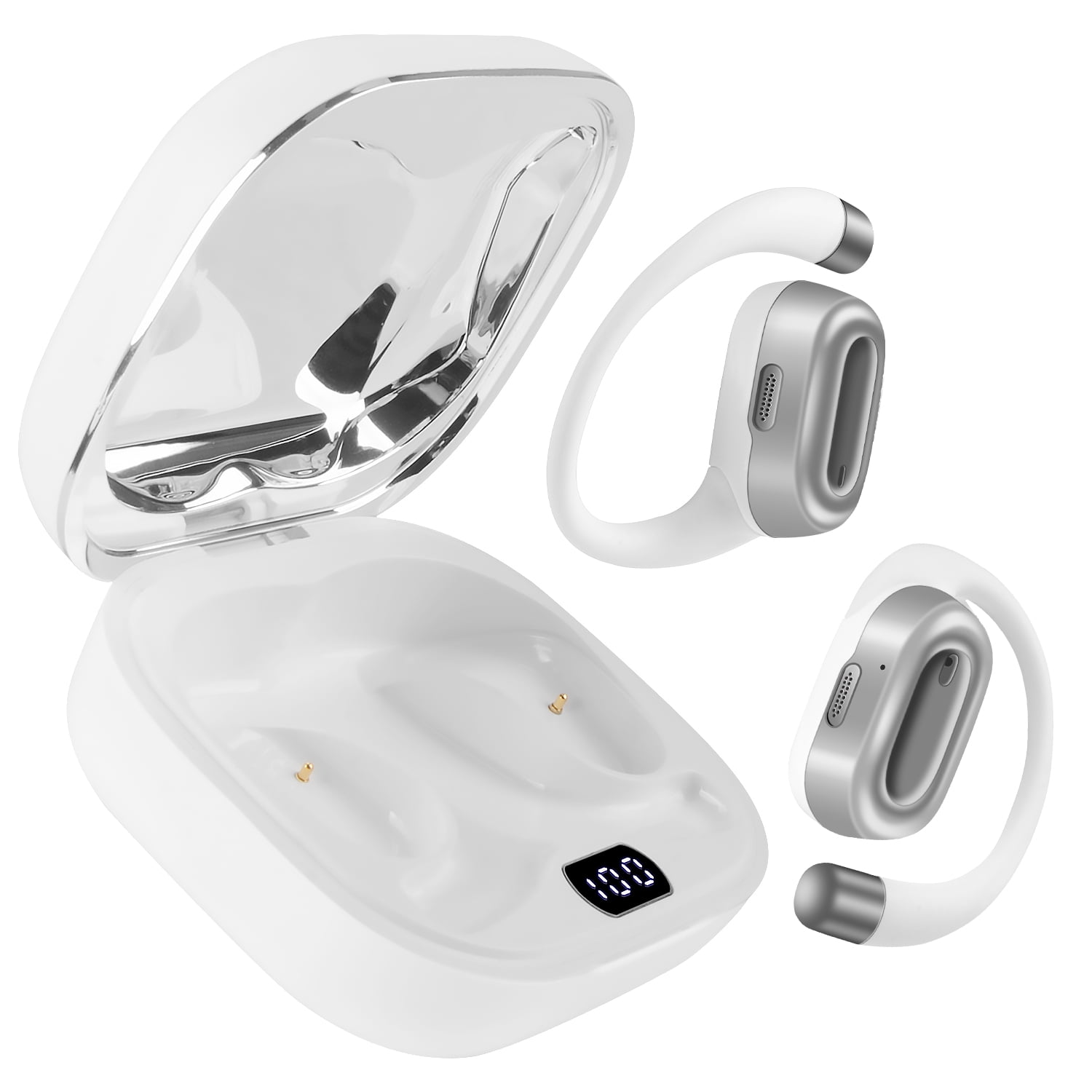 Open Ear Earbuds,AILKIN Bluetooth 5.4 Earbuds Headset 45Hrs Playtime Waterproof IPX7 Ear Hooks ...