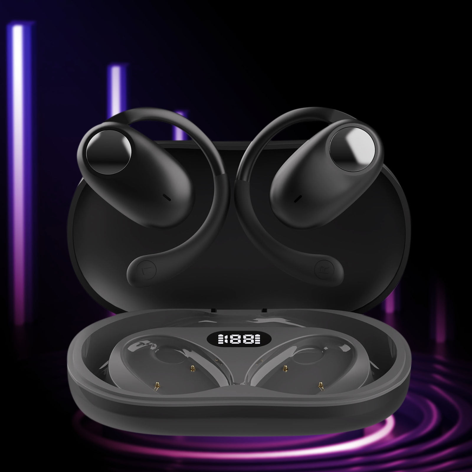 Open-Ear Earbuds, Clip-On Headphones, Flexible Joint Design, Button ...