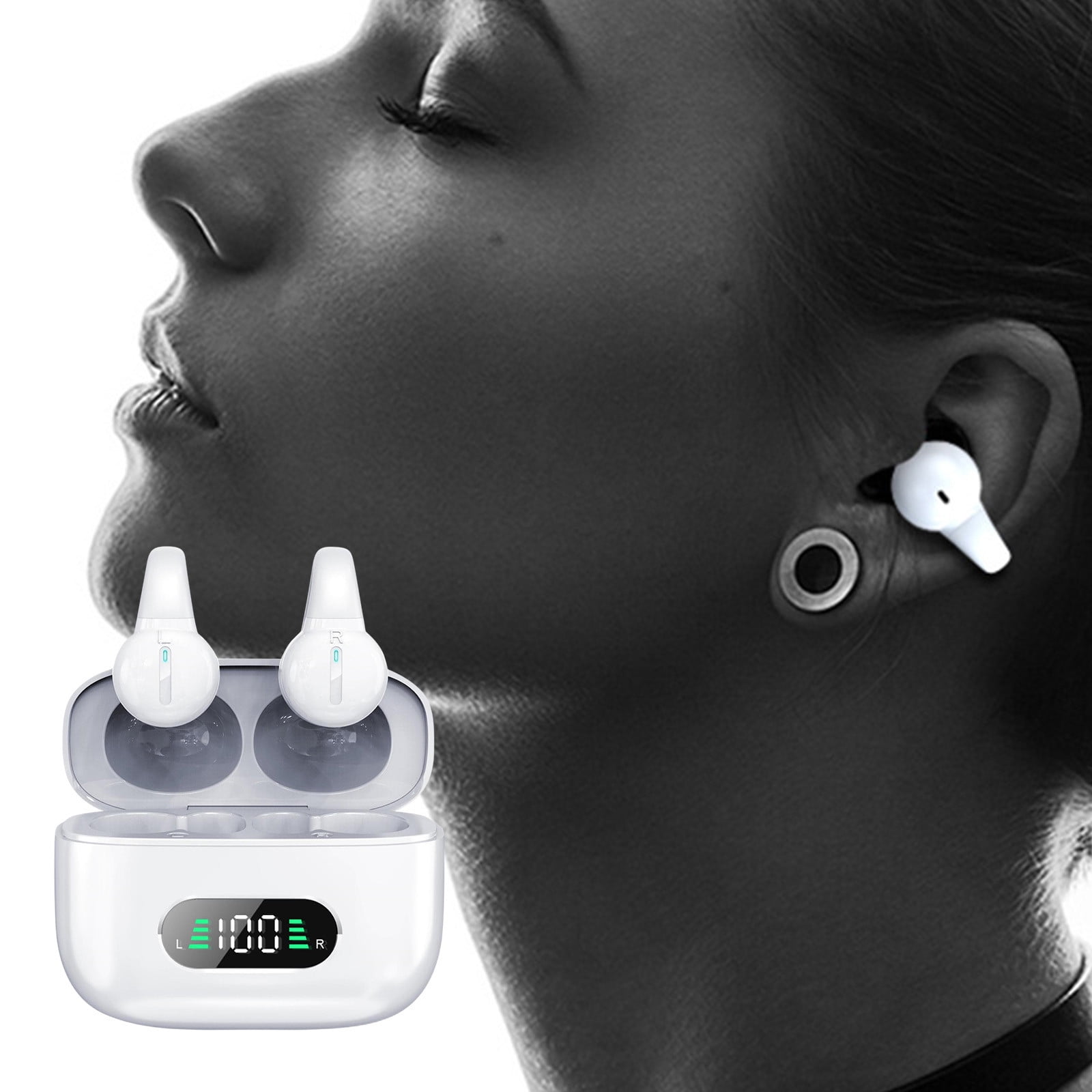 Open-Ear Earbuds, Clip-On Headphones, Flexible Joint Design, Button ...