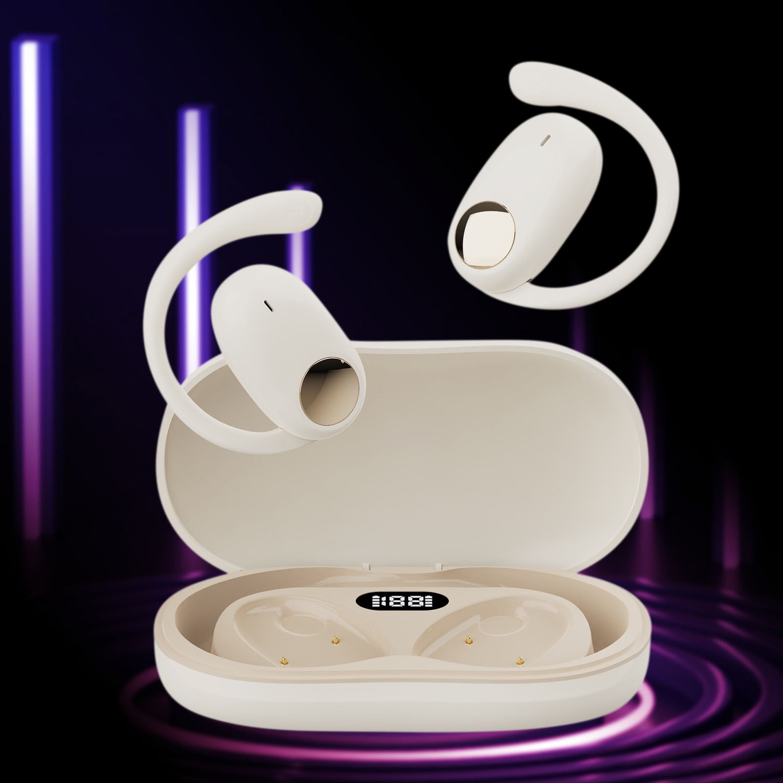 Open-Ear Earbuds, Clip-On Headphones, Flexible Joint Design, Button ...