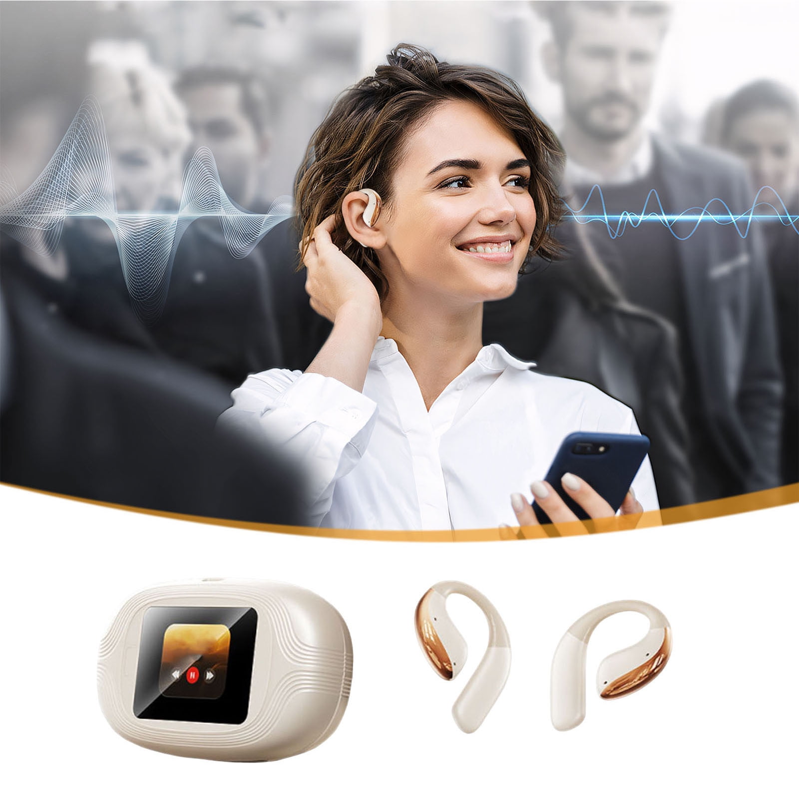 Open Ear Earbuds True Wireless Earbuds,Up to 32H Playtime,Bluetooth 5.4 ...