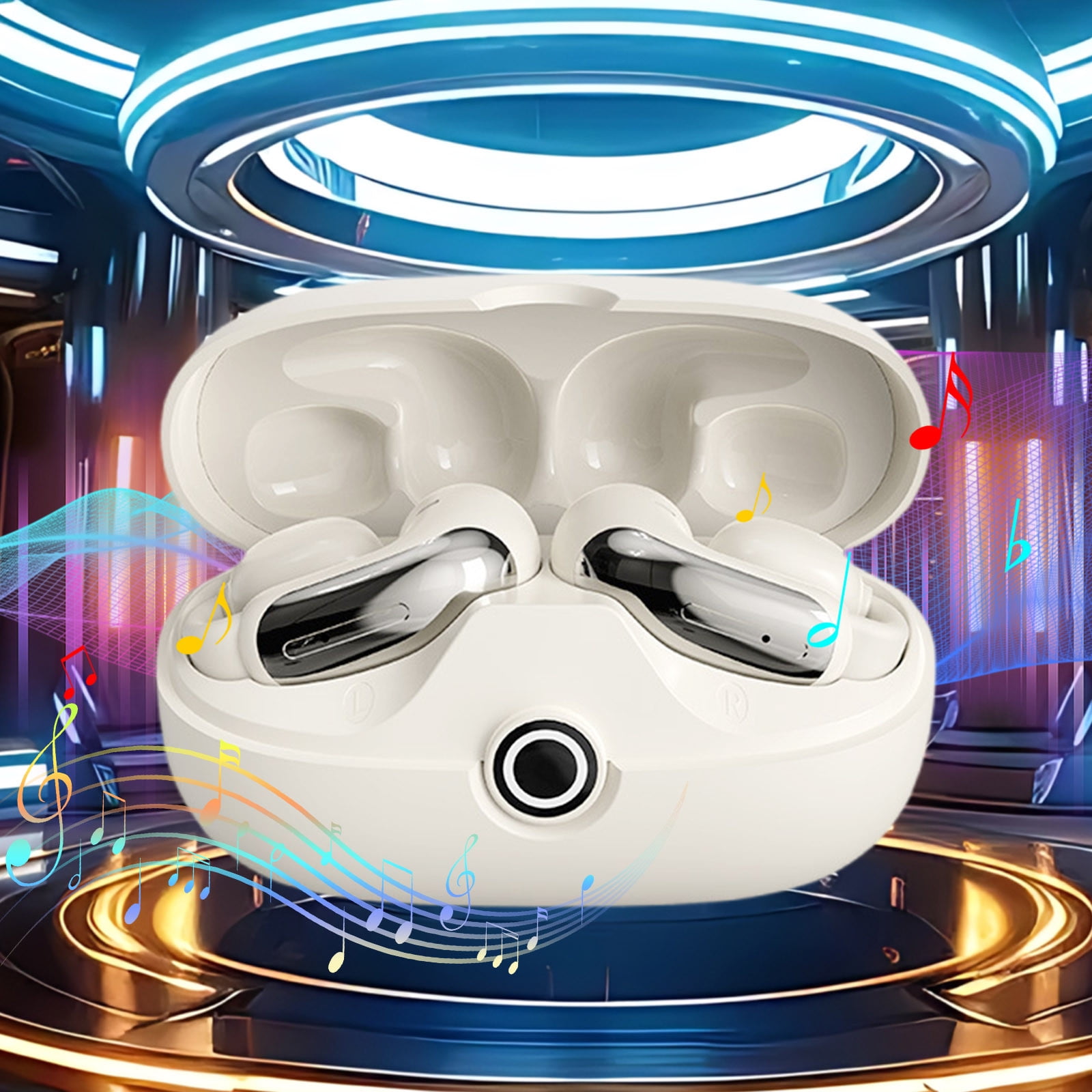 Open Ear Earbuds Wireless, Ear Clips Headphones Bluetooth Sound ...