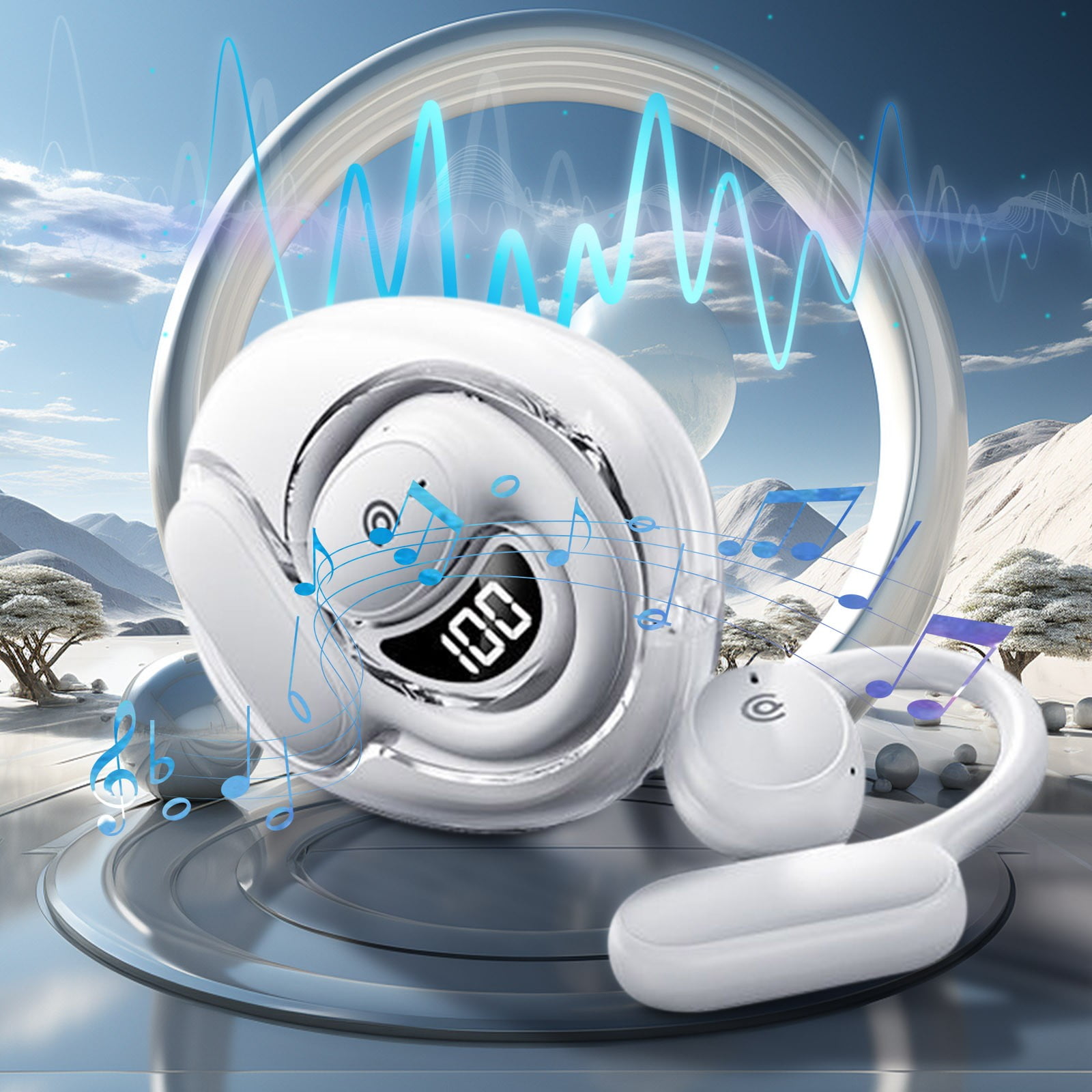 Open Ear Headphone Bluetooth 5.4 Hanging Earphones Wireless Earbuds ...