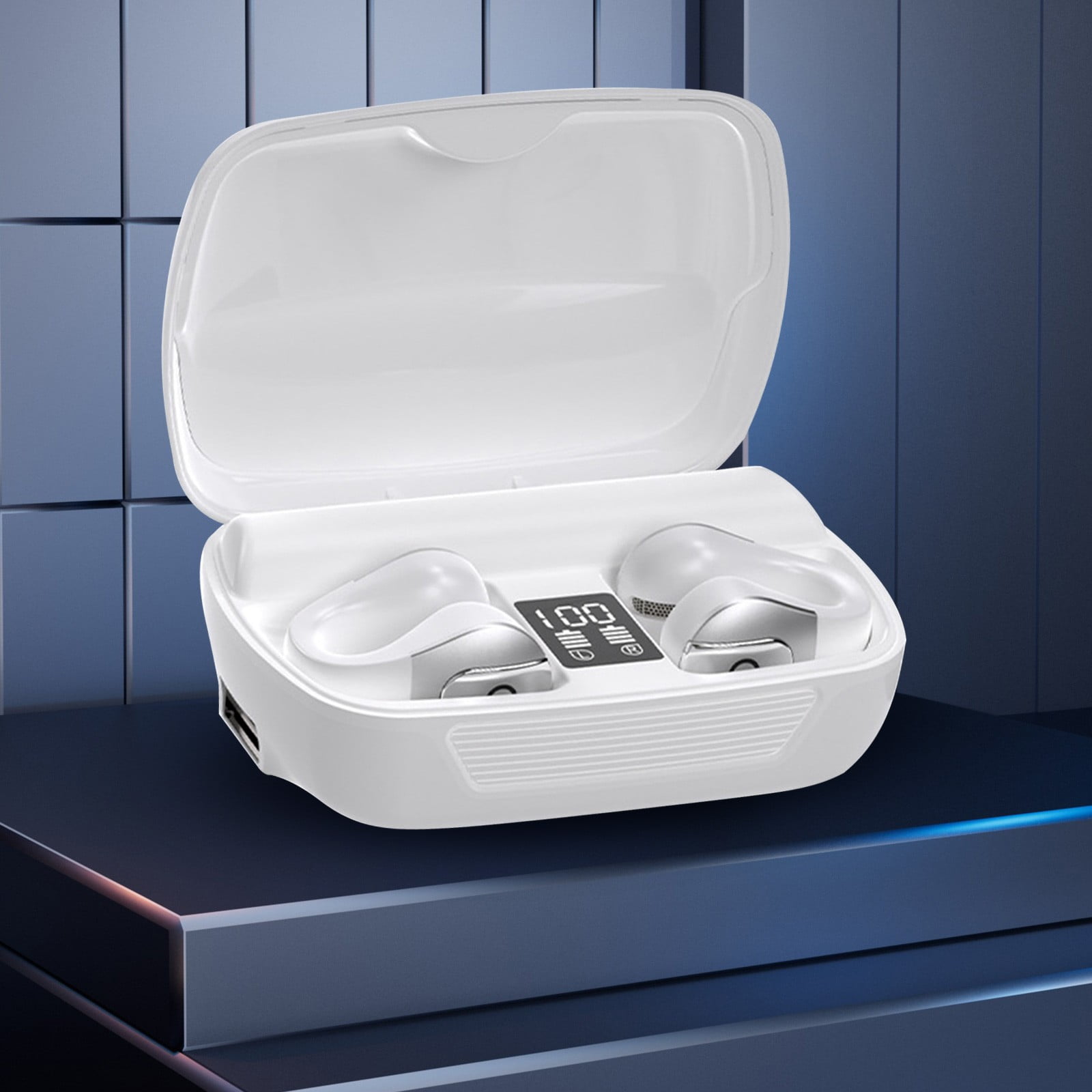 Open Ear Headphones, 35 Hours Playtime True Wireless Open Ear Earbuds ...