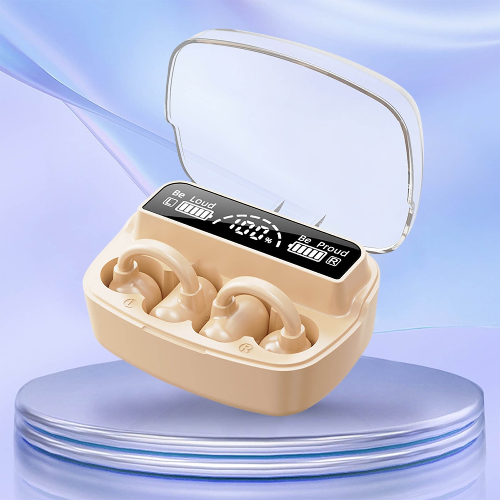 Open-Ear Headphones, Adjustable Ear Hooks, Snug Fit, Rich Bass, Hi-Res ...