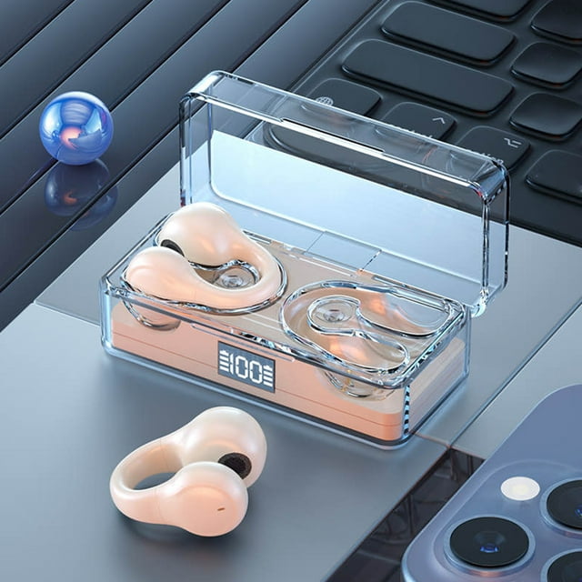 Open-Ear Headphones, Adjustable Ear Hooks, Ultra-Comfort, Snug Fit ...