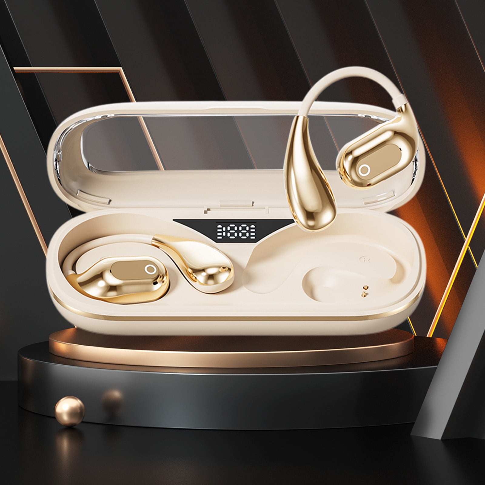 Open-Ear Headphones, Bluetooth 5.3 Wireless Earbuds with Earhook for ...