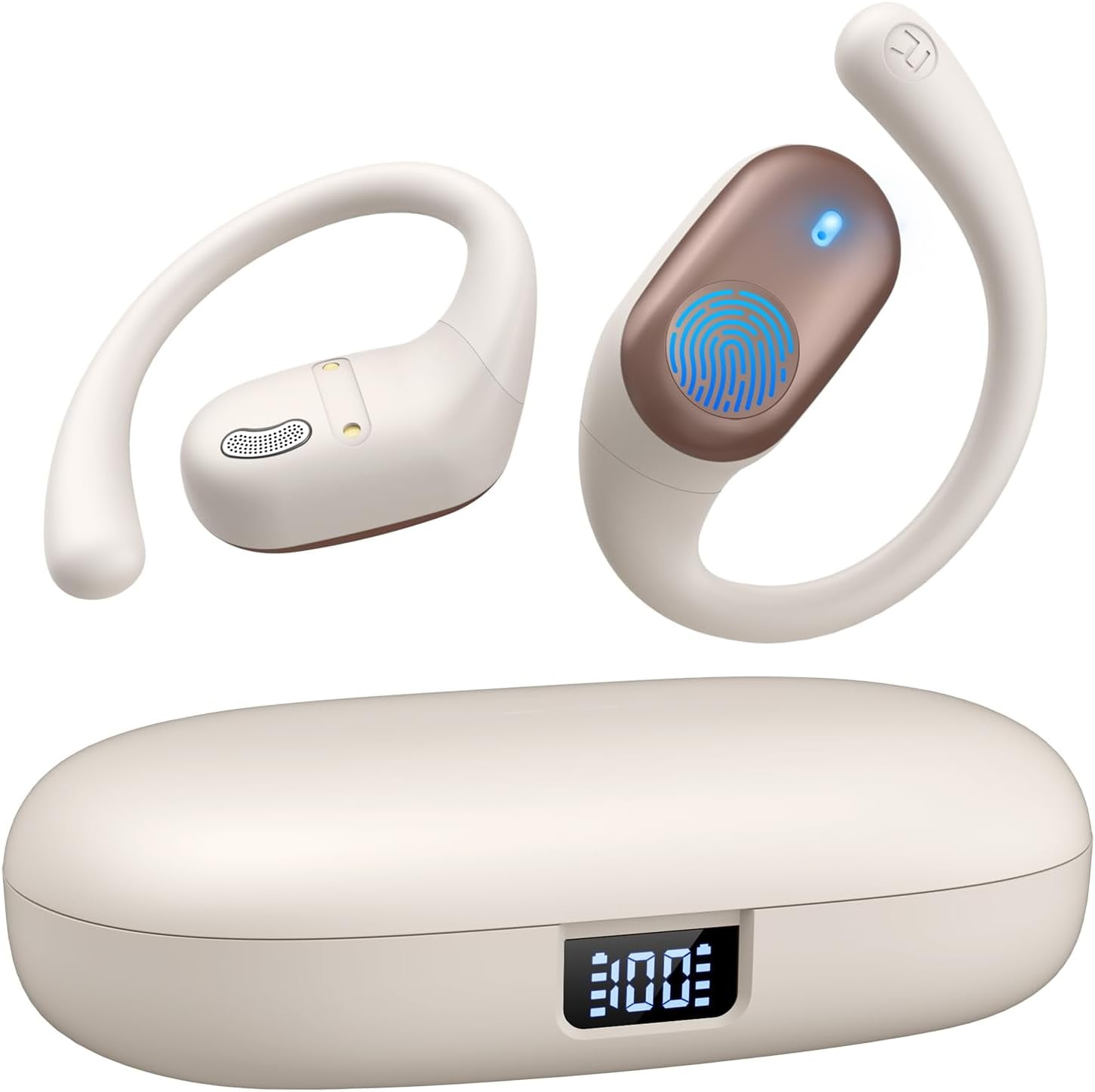 Open Ear Headphones, Bluetooth Headphones 5.3 Sports with Smart Digital ...