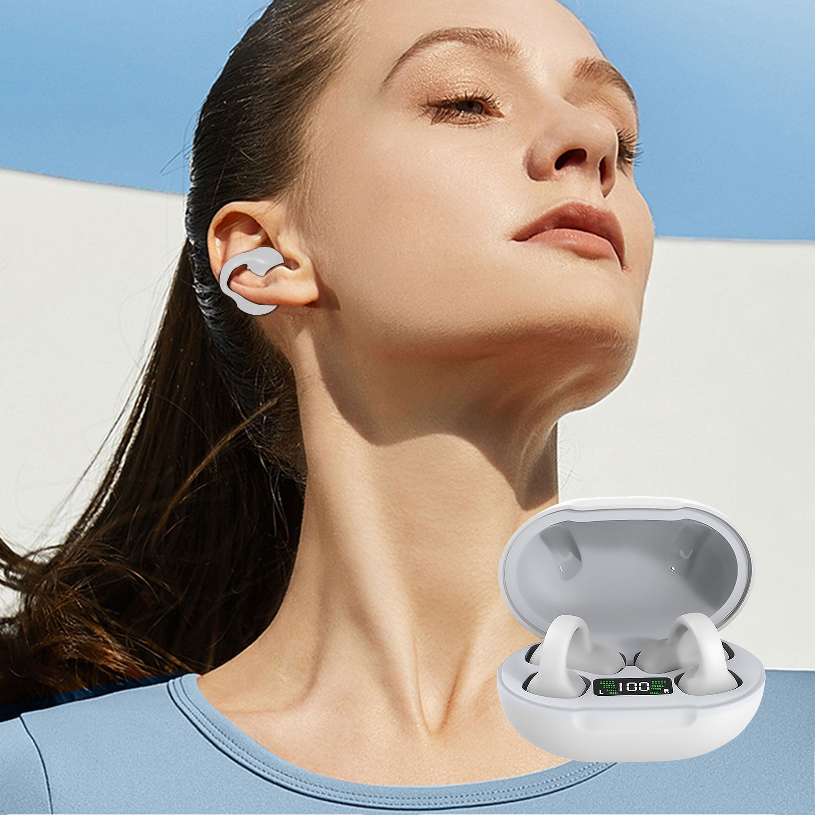 Open Ear Headphones Bluetooth Ear buds 80Hrs Playtime Wireless Earbuds ...