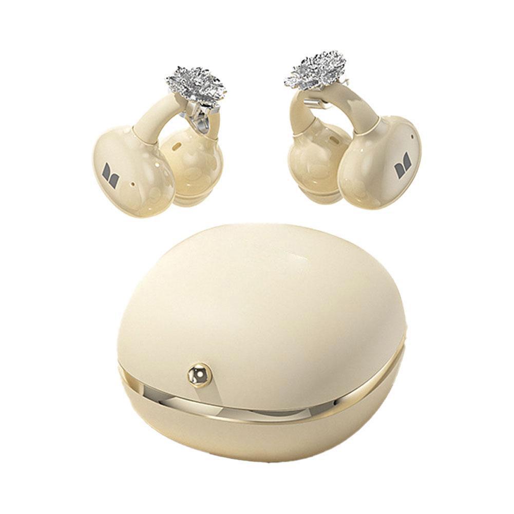 Open-Ear Headphones with Butterfly Earrings, -Comfort & Snug Fit Clip ...