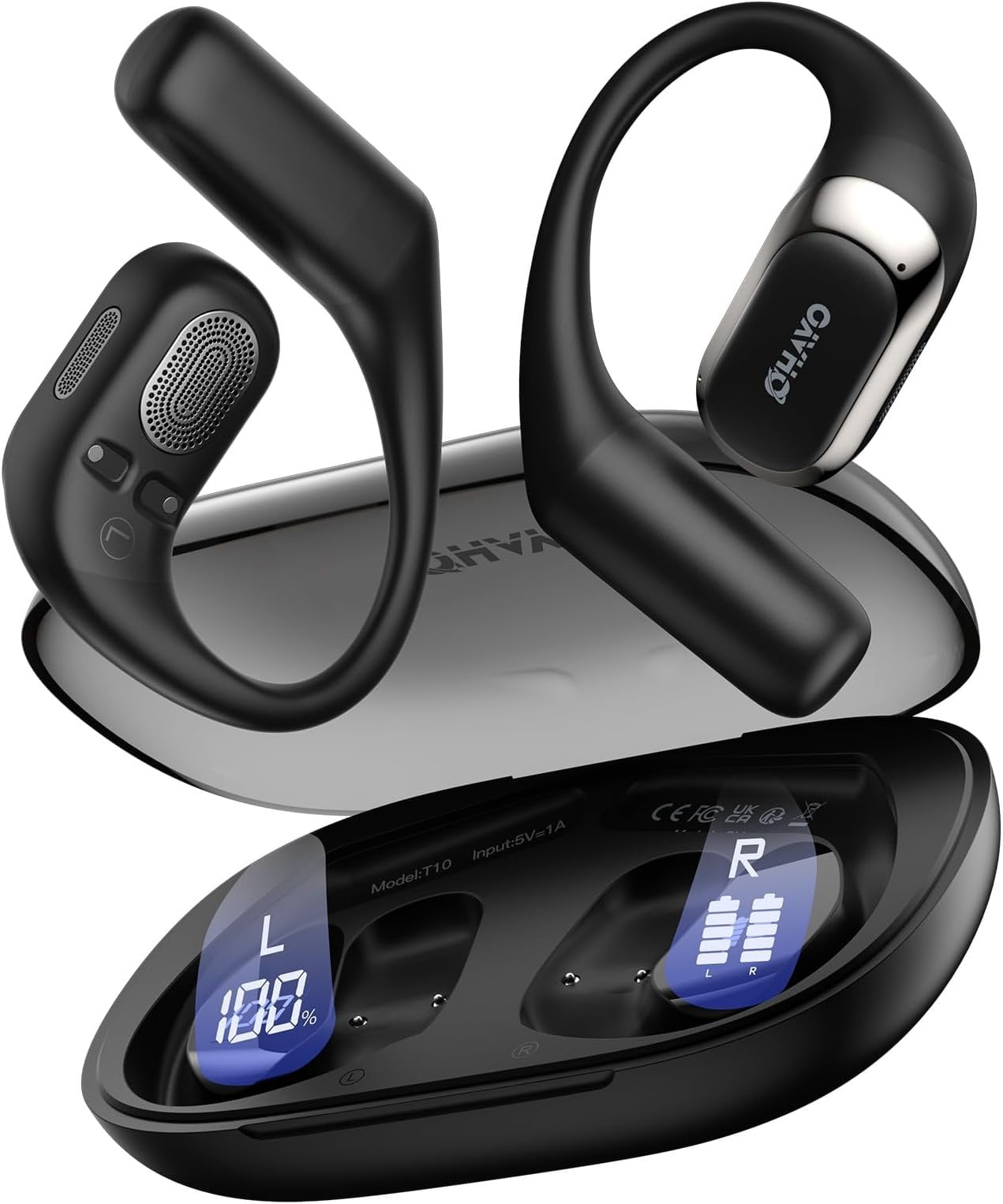 Open Ear Headphones,Over Ear Earbuds with Earhook, Headphones 5.4 with ...